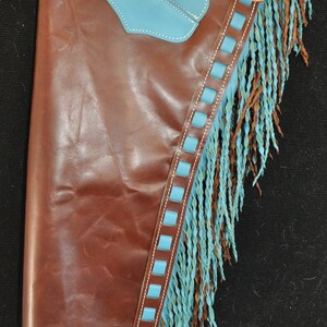 Custom Made Leather Shotgun Chaps/turquoise/new/r Bar K - Etsy