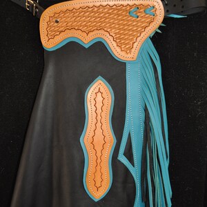 Custom Made Kid's Bronc/bull Riding Chaps/ New/ Custom Leather/ Rodeo ...