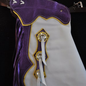 Custom Made Kid's Bronc/bull Riding Chaps/ New/ Custom Leather/ Rodeo ...