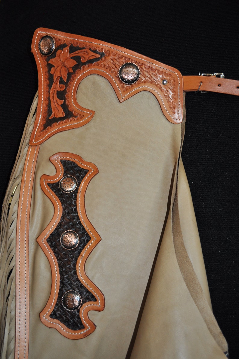 Custom Made Buckskin Leather Shotgun Chaps/ New/r Bar K - Etsy