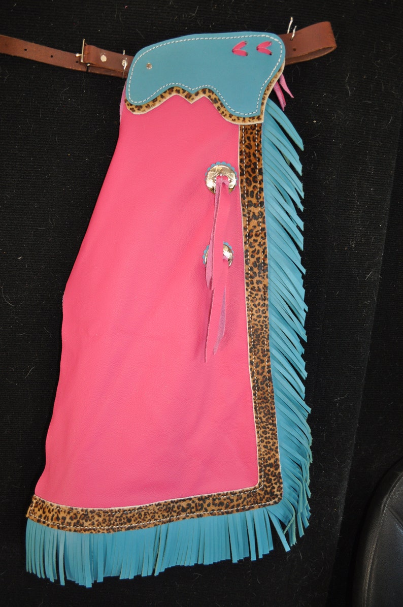 Custom Made Leather Kid's Chaps/youth/toddler/new/ Pink/r - Etsy