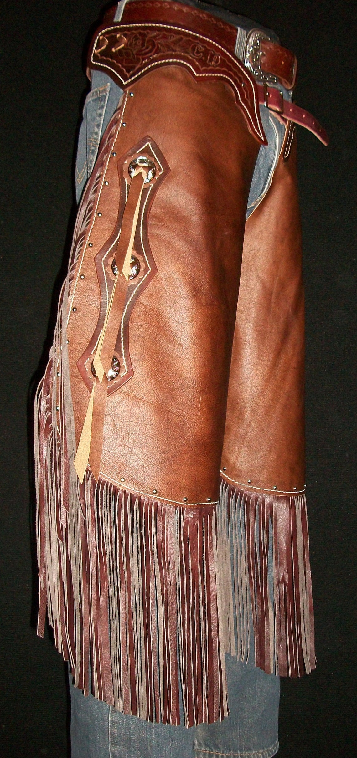 Custom Made Leather Show Chinks/new Chaps/floral | Etsy