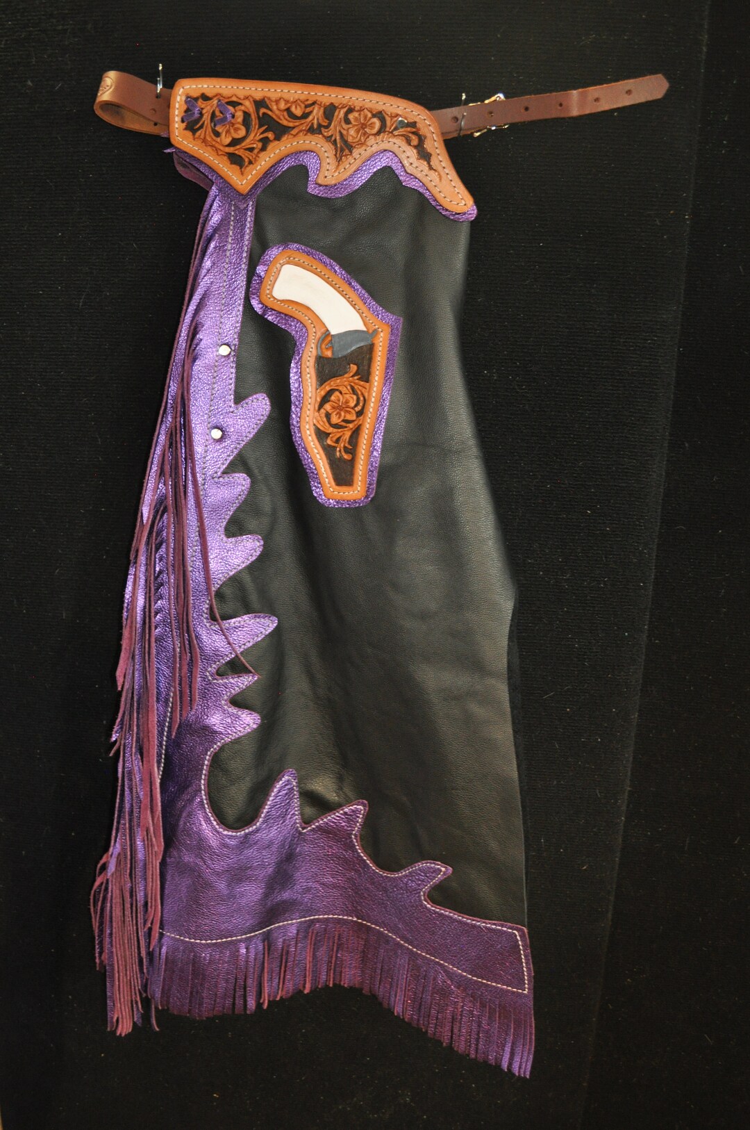 Custom Made Bronc Riders Chaps/ New/ Custom Leather/ Rodeo Chaps/r Bar ...