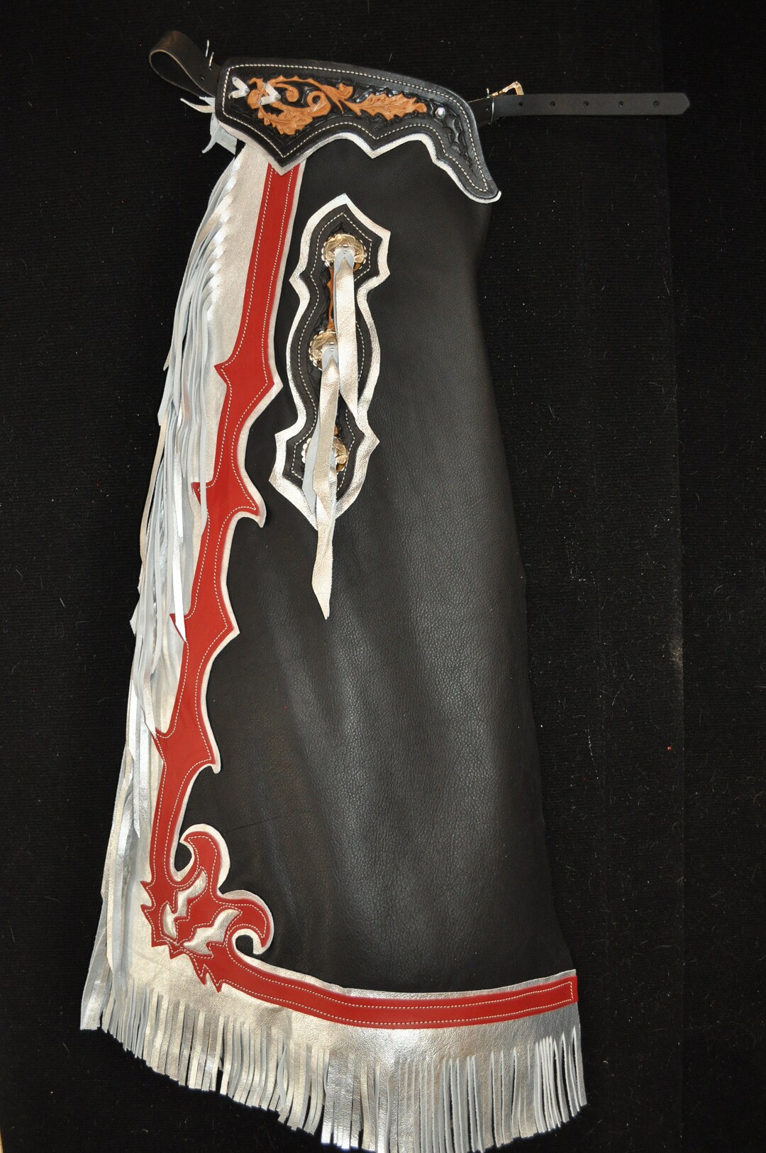 Custom Made Kid's Bronc/bull Riding Chaps/ New/ Custom Leather/ Rodeo ...