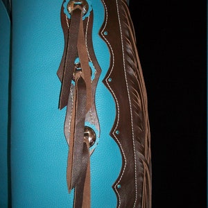 Custom Made Leather Chinks/new Chaps/ Floral Carved/ Bling/turquoise/r ...