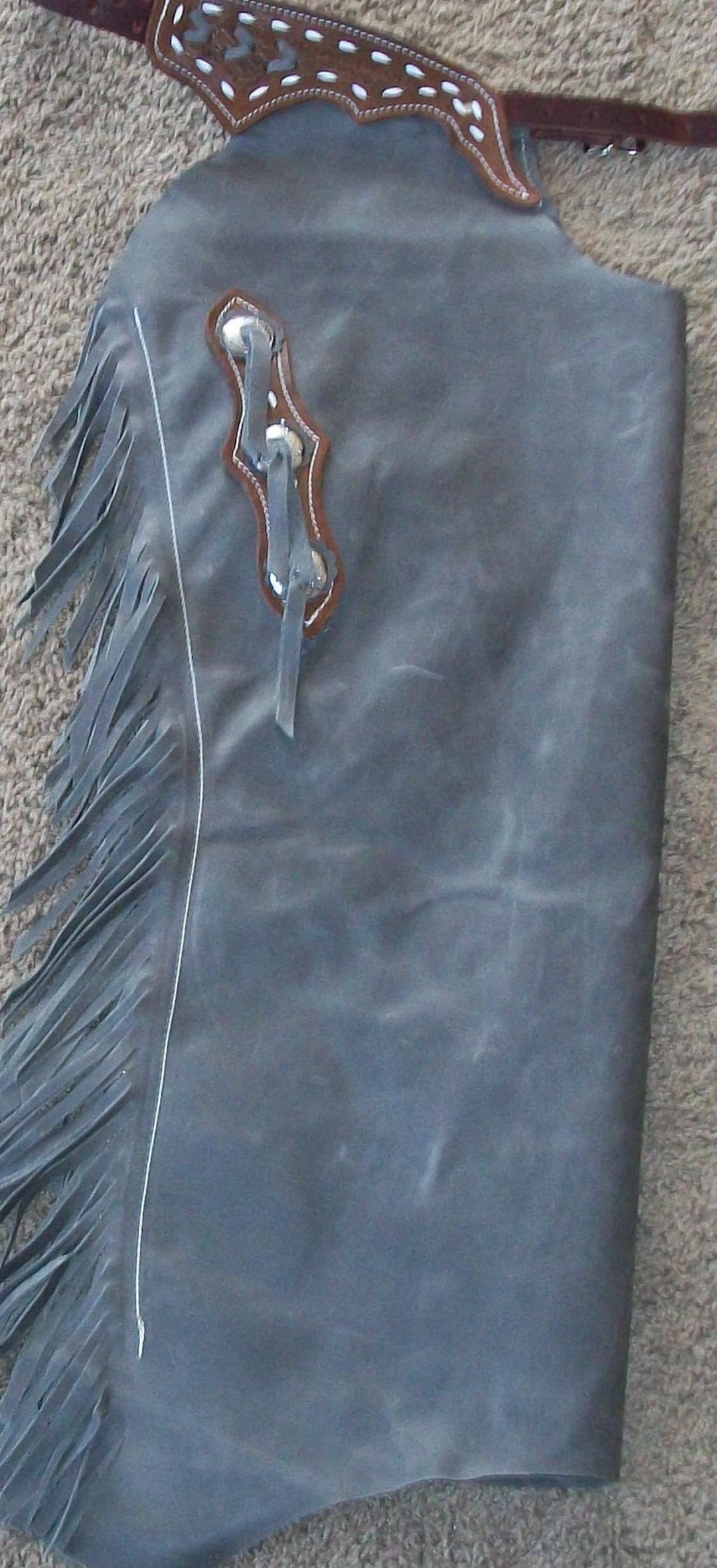 Custom Made Leather Shotgun Chaps/ Distressed/ New/r Bar K - Etsy