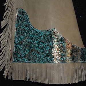 Custom Made Leather Kid's Rodeo Chaps /new/ Turquoise/r Bar K - Etsy