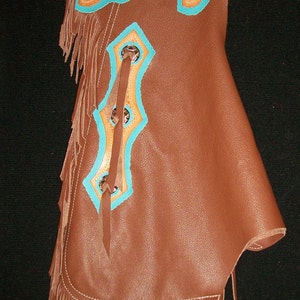 Custom Made Leather Chinks/new Chaps/ Turquoise/floral/r Bar K - Etsy