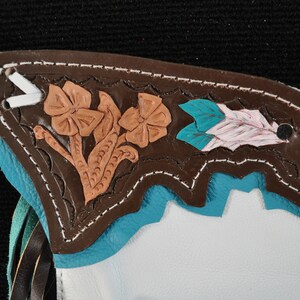 Custom Made Kid's Bronc/bull Riding Chaps/ New/ Custom Leather/ Rodeo ...