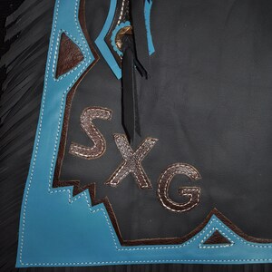 Custom Made Kid's Bronc/bull Riding Chaps/ New/ Custom Leather/ Rodeo ...