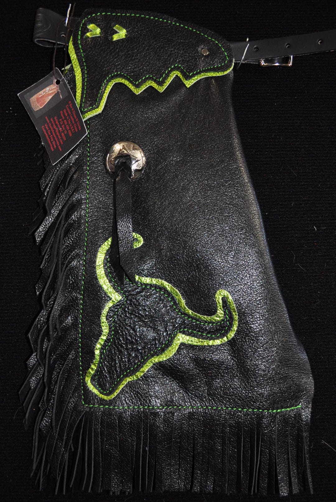 In Stock Now! Size 3/4custom Made Leather Kids Chaps/bull Skull Kids ...