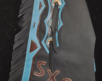 Custom Made Kid's Bronc/bull Riding Chaps/ New/ Custom Leather/ Rodeo ...