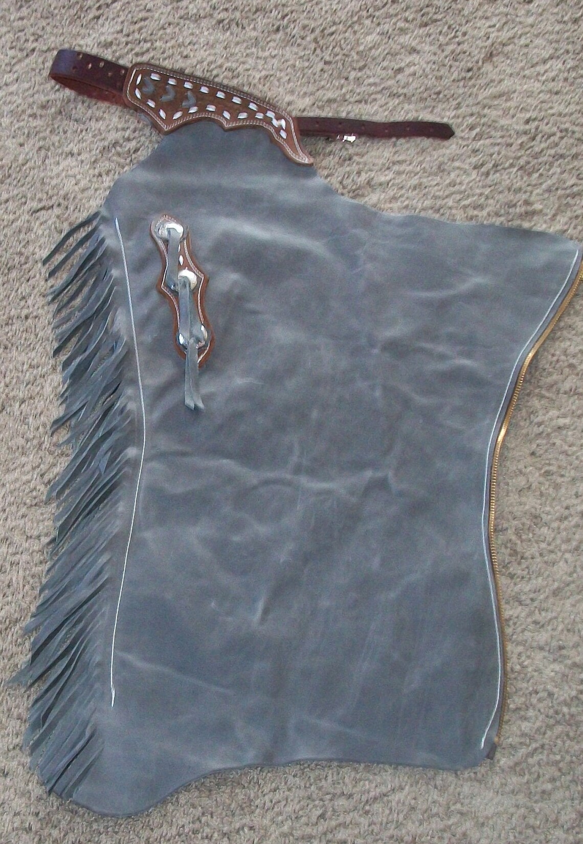 Custom Made Leather Shotgun Chaps/ Distressed/ New/r Bar K - Etsy