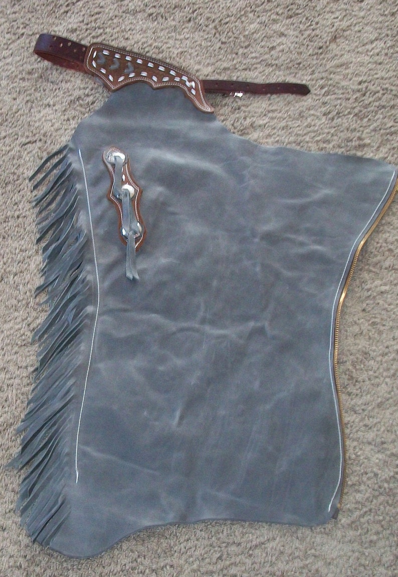 Custom Made Leather Shotgun Chaps/ Distressed/ New/r Bar K | Etsy