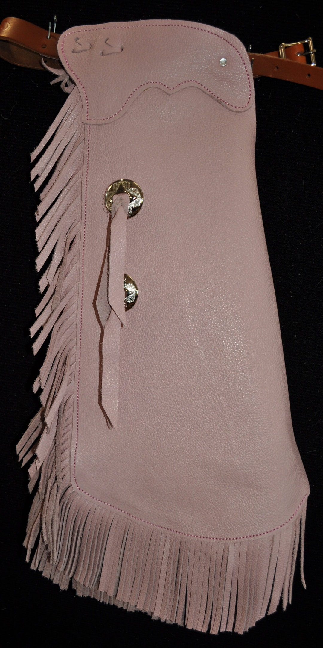 Custom Made Pink Leather Kid's Chinks/toddler's/ Youth/new/r Bar K - Etsy