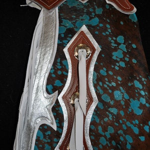 Custom Made Rodeo Royalty Chaps/ New/ Custom Leather/ Turquoise Acid ...