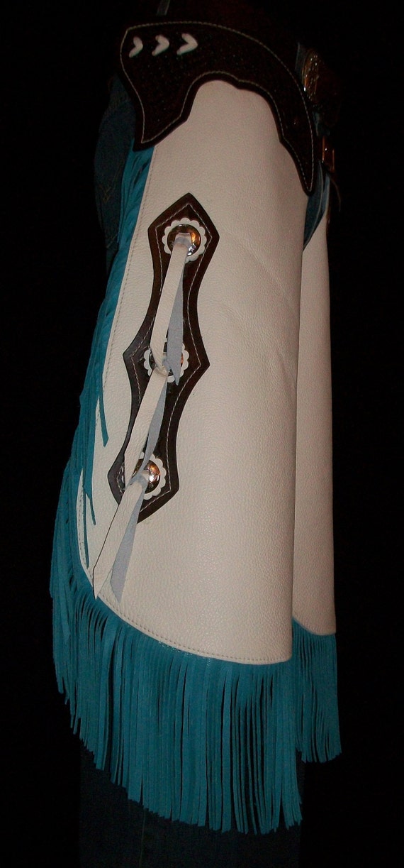 Custom Made Leather Chinks/new Chaps/ Turquoise/r Bar K - Etsy
