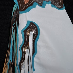 Custom Made Kid's Bronc/bull Riding Chaps/ New/ Custom Leather/ Rodeo ...