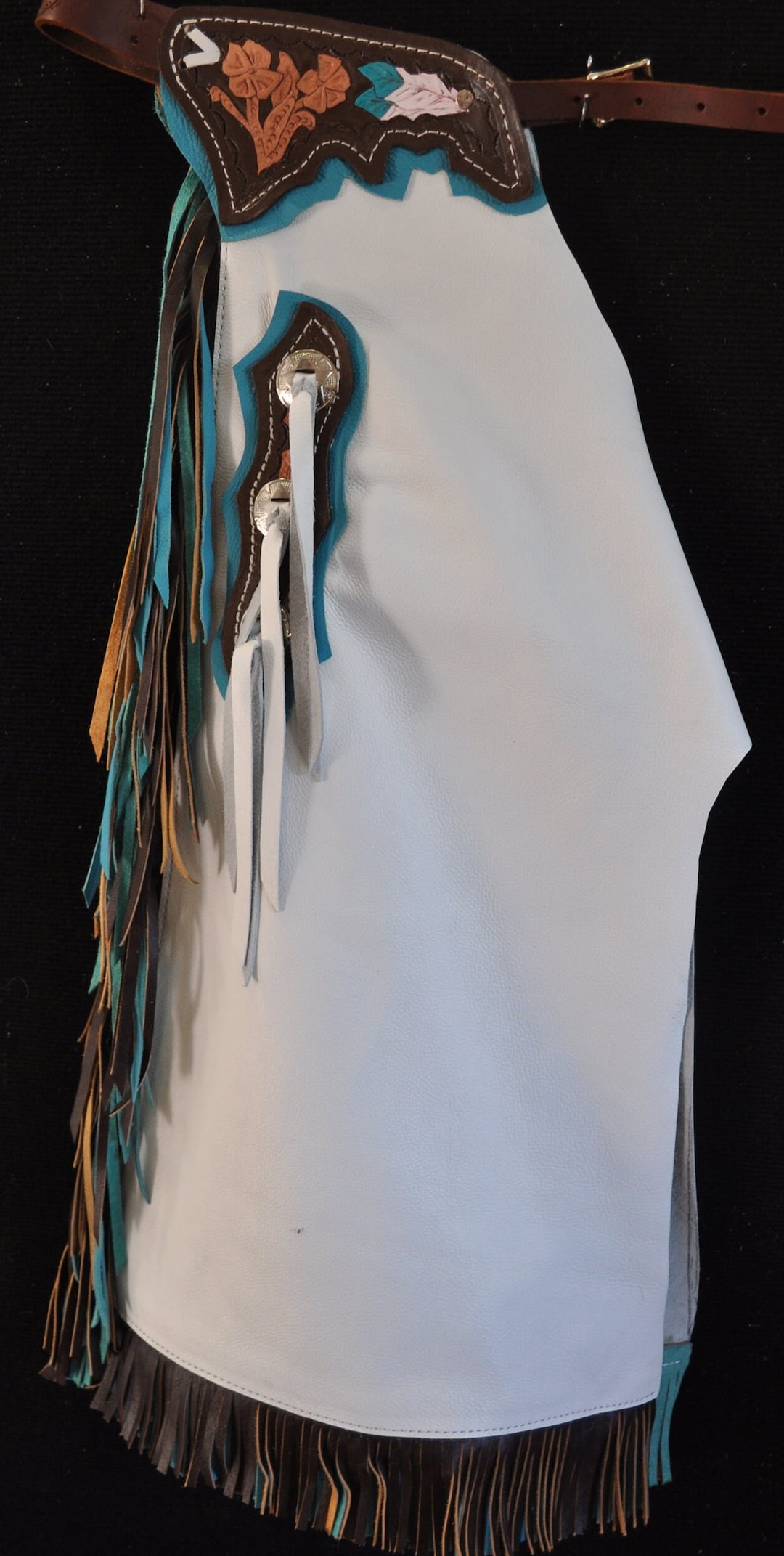 Custom Made Kid's Bronc/bull Riding Chaps/ New/ Custom Leather/ Rodeo ...