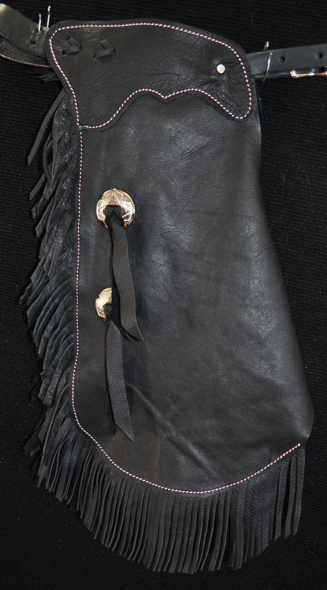 In Stock Now Size 5/6 3/4 2t/custom Made Leather Kids Chinks/pink /R ...