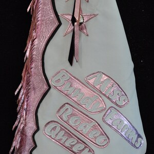 Custom Made Rodeo Royalty Chaps/ New/ Custom Leather/ Pink Rodeo Chaps ...