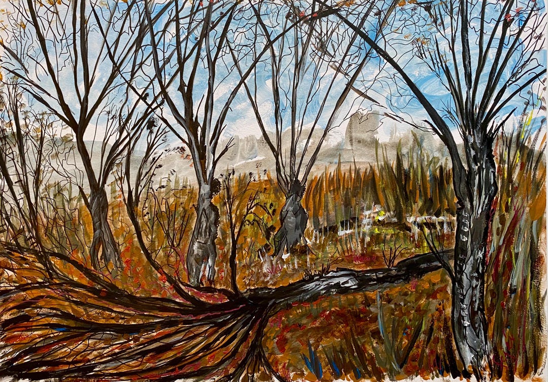 Original Tree Art, Watercolour and Acrylic Painting Not Print, Gift ...