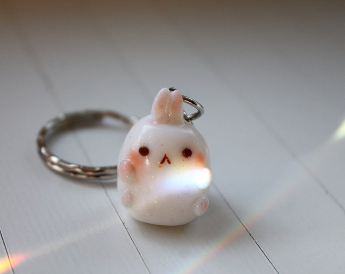 Kawaii Rabbit, Bunny, Polymer Clay Charms, Keychain, Cute Fimo Charm - Etsy