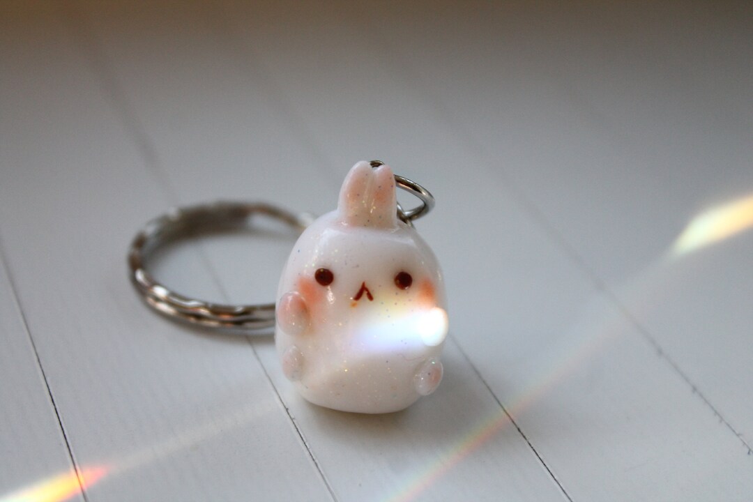 Kawaii Rabbit, Bunny, Polymer Clay Charms, Keychain, Cute Fimo Charm - Etsy