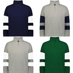 Custom Varsity Quarter Zip Sweatshirt: Letterman Style, School Colors ...