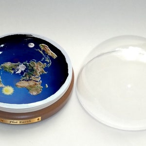 Flat Earth Map Dome Display Model Sun Moon Stars - Etsy