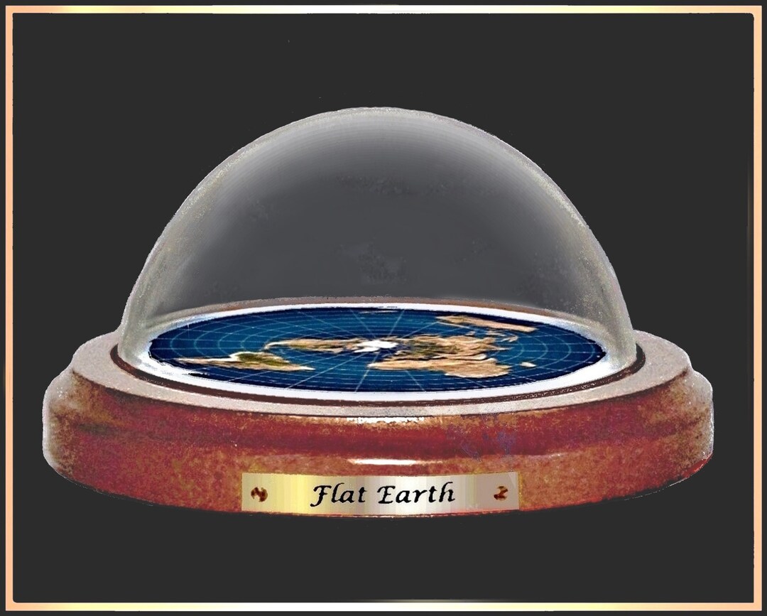 Flat Earth Map Dome Display Model wood base, acrylic dome, gift - Etsy ...