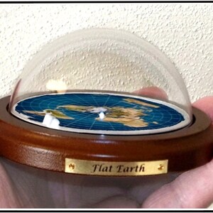 Flat Earth Map Dome Display Model Wood Base, Acrylic Dome, Gift - Etsy