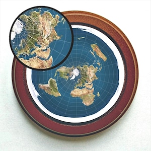 Flat Earth Map Dome Display Model Wood Base, Acrylic Dome, Gift - Etsy
