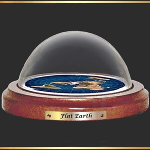 Flat Earth Map Dome Display Model Wood Base, Acrylic Dome, Gift - Etsy