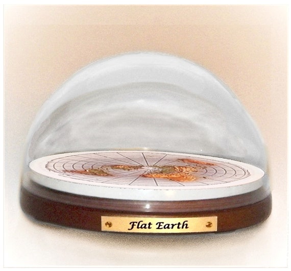 Flat Earth Map Dome Display Model base en bois dôme en - Etsy France