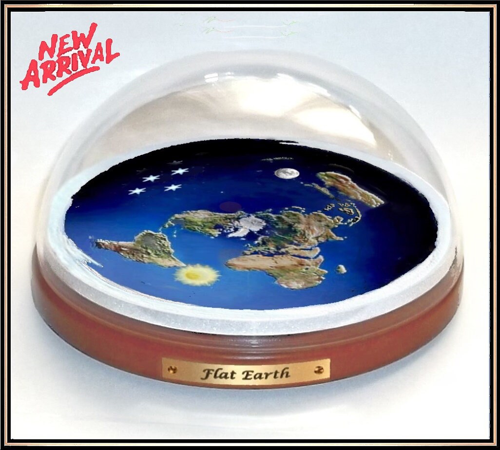 Flat Earth Map Dome Display Model Sun Moon Stars - Etsy