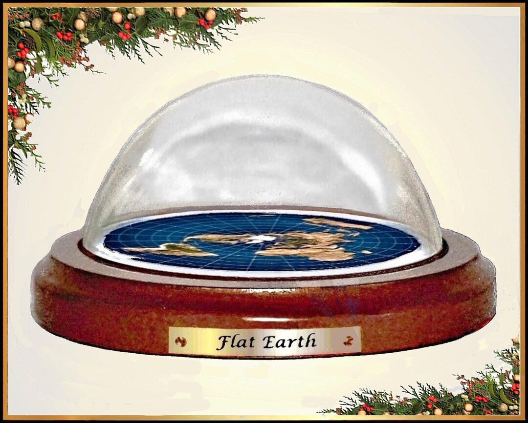 Flat Earth Map Dome Display Model Wood Base, Acrylic Dome, Gift - Etsy