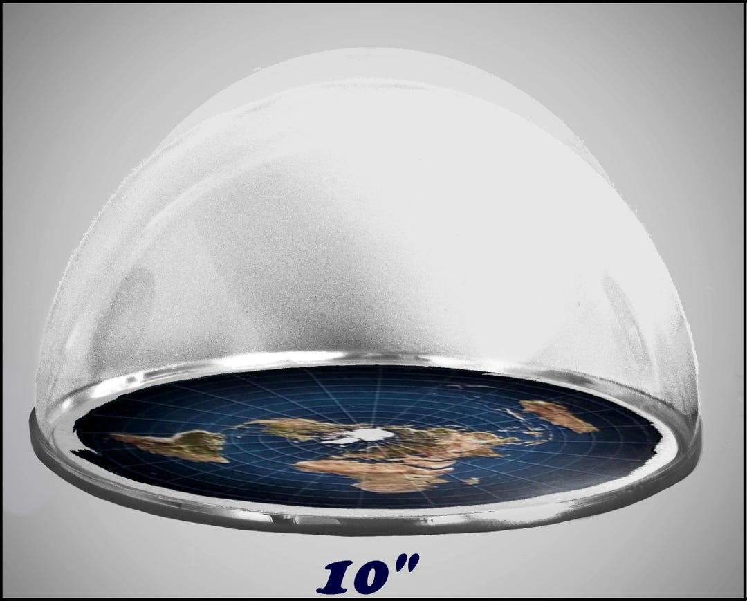 Large 10 Flat Earth Map Dome Display Model - Etsy