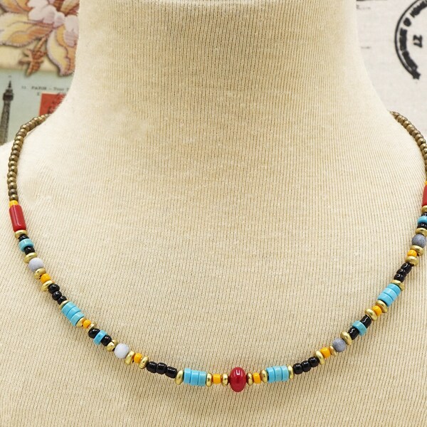 Boho Beaded Necklace - Etsy