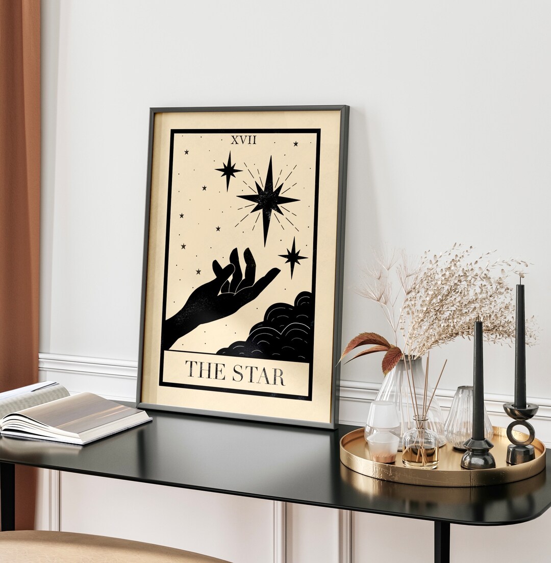 Tarot Print, Celestial Wall Art, Star Print, Boho Decor, Boho Print, A4 ...