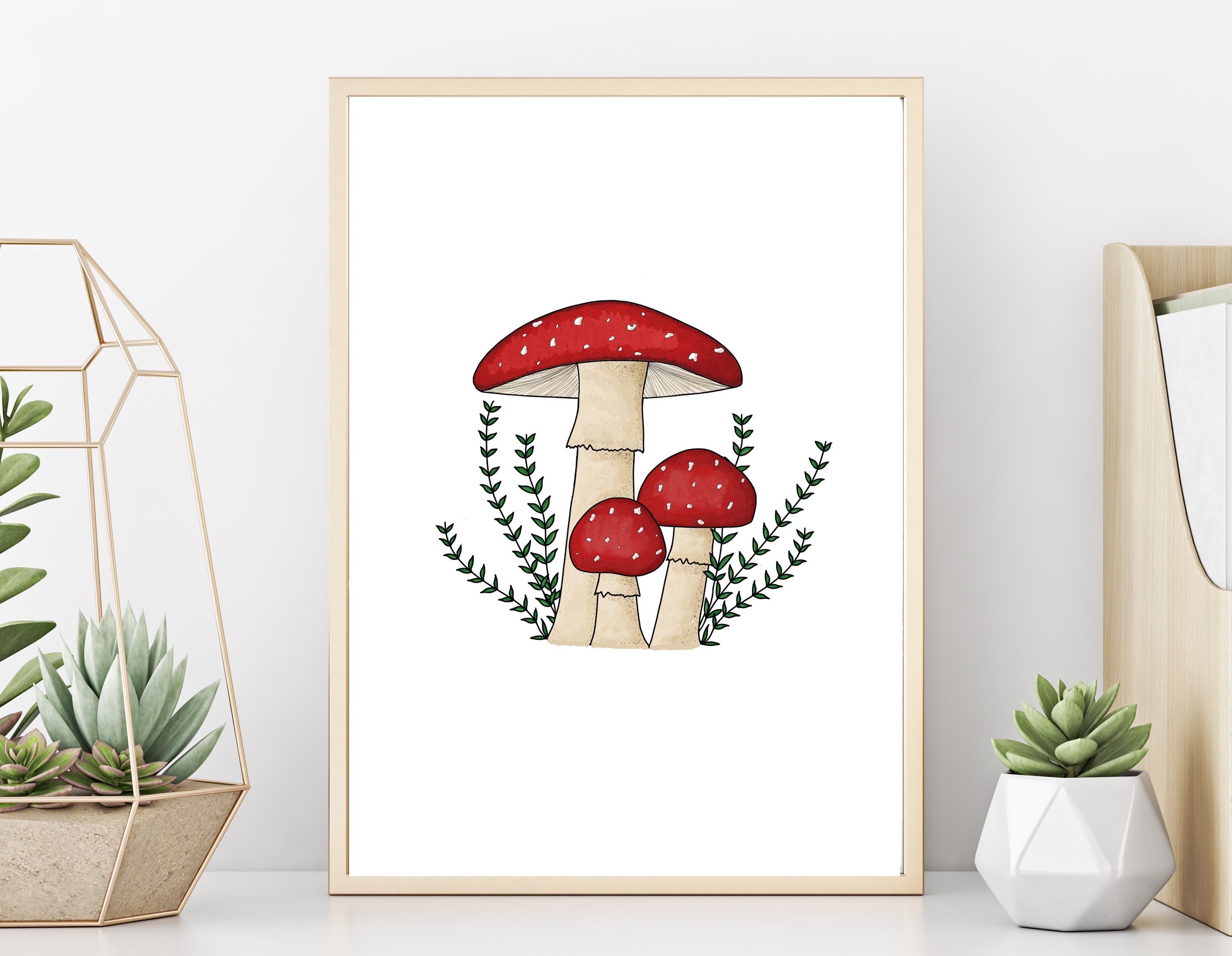 Toadstool Art Print. Wall Art Prints. Nature Print. Mushroom | Etsy