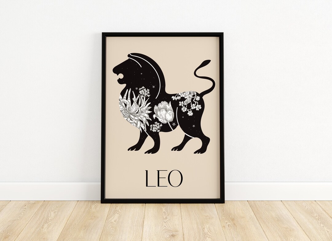 Leo Wall Art Print, Star Sign Print, Boho Decor, Boho Wall Art, Wall ...