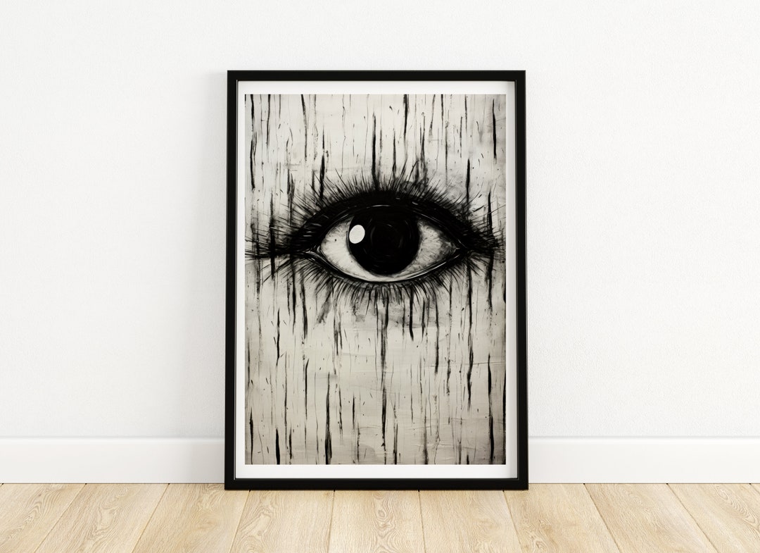 Gothic Eye Wall Print, Black Ink Wall Art, Monochrome Prints, Goth Wall ...