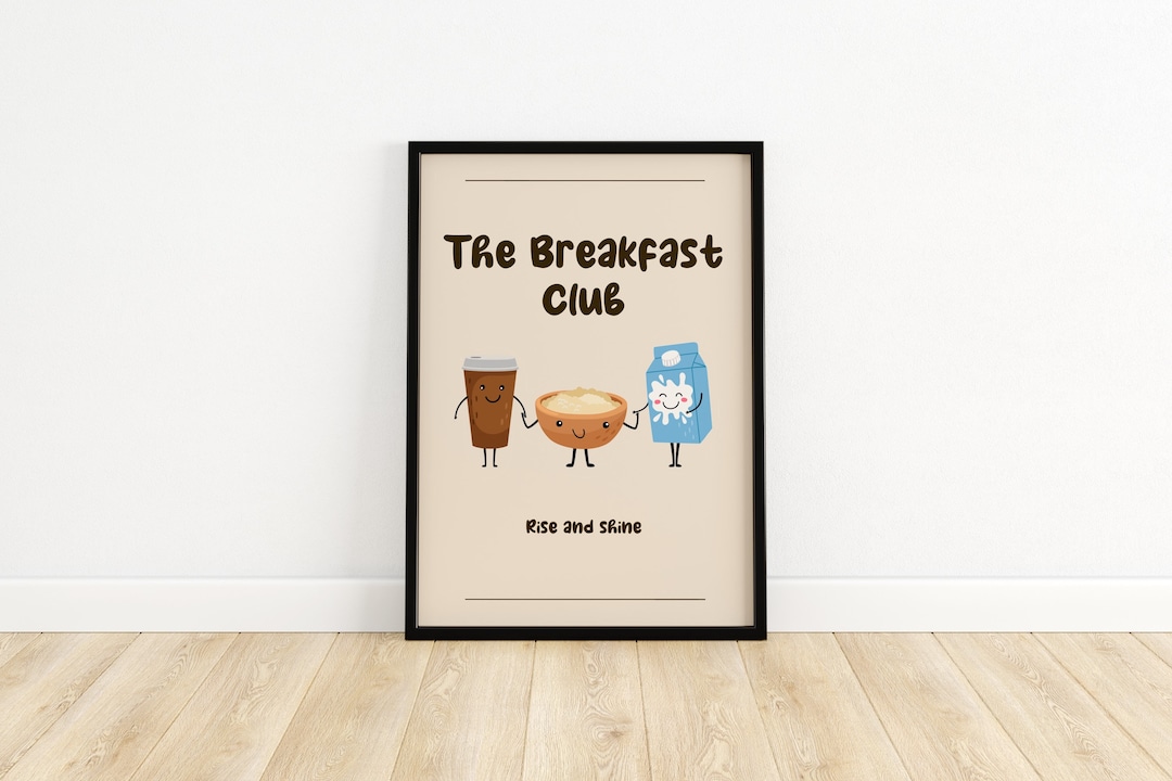 Breakfast Club Print, Kitchen Wall Art, Kitchen Decor, Funny Print ...