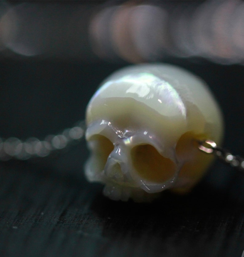 Pearl Skull Necklace - Etsy