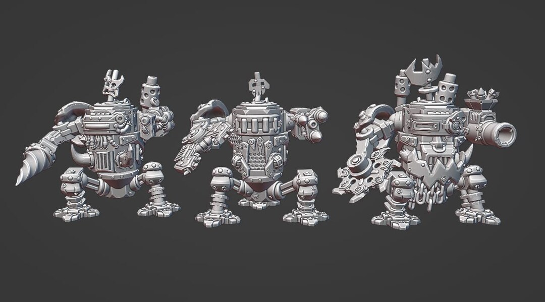 3D Printed Orc Kill Boxes Mechs Request Gun Options X3 60mm Bases - Etsy