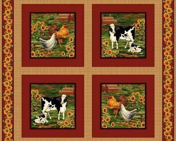 Patchworkstoff Bauernhof Panel | Etsy