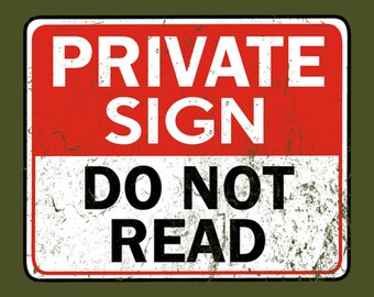 Do Not Read Sign - Etsy