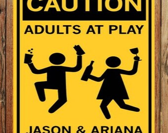 Caution Adults at Play Sign - Etsy