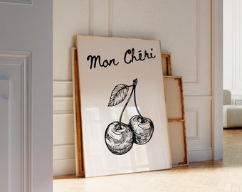 Cherries Wall Art Cherry Poster Kitchen Decor Funky Fruit - Etsy